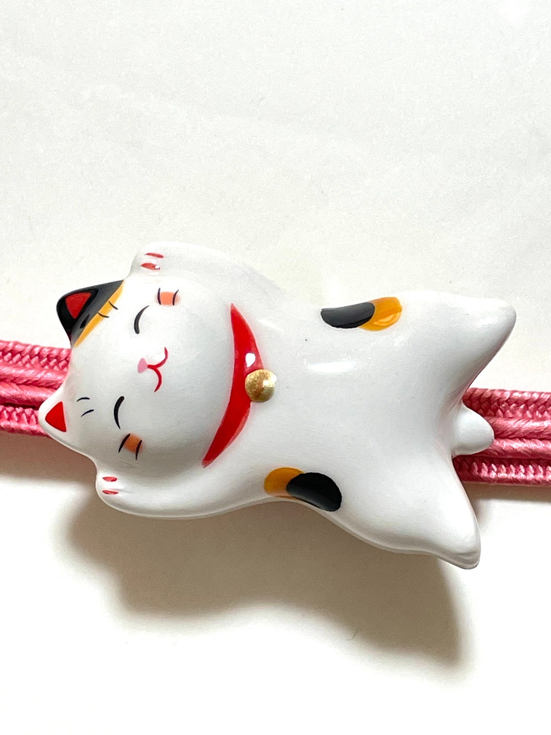 Obidome, Japanese Ceramic Cat Obidome, Ornament for Obijime, Cat ...