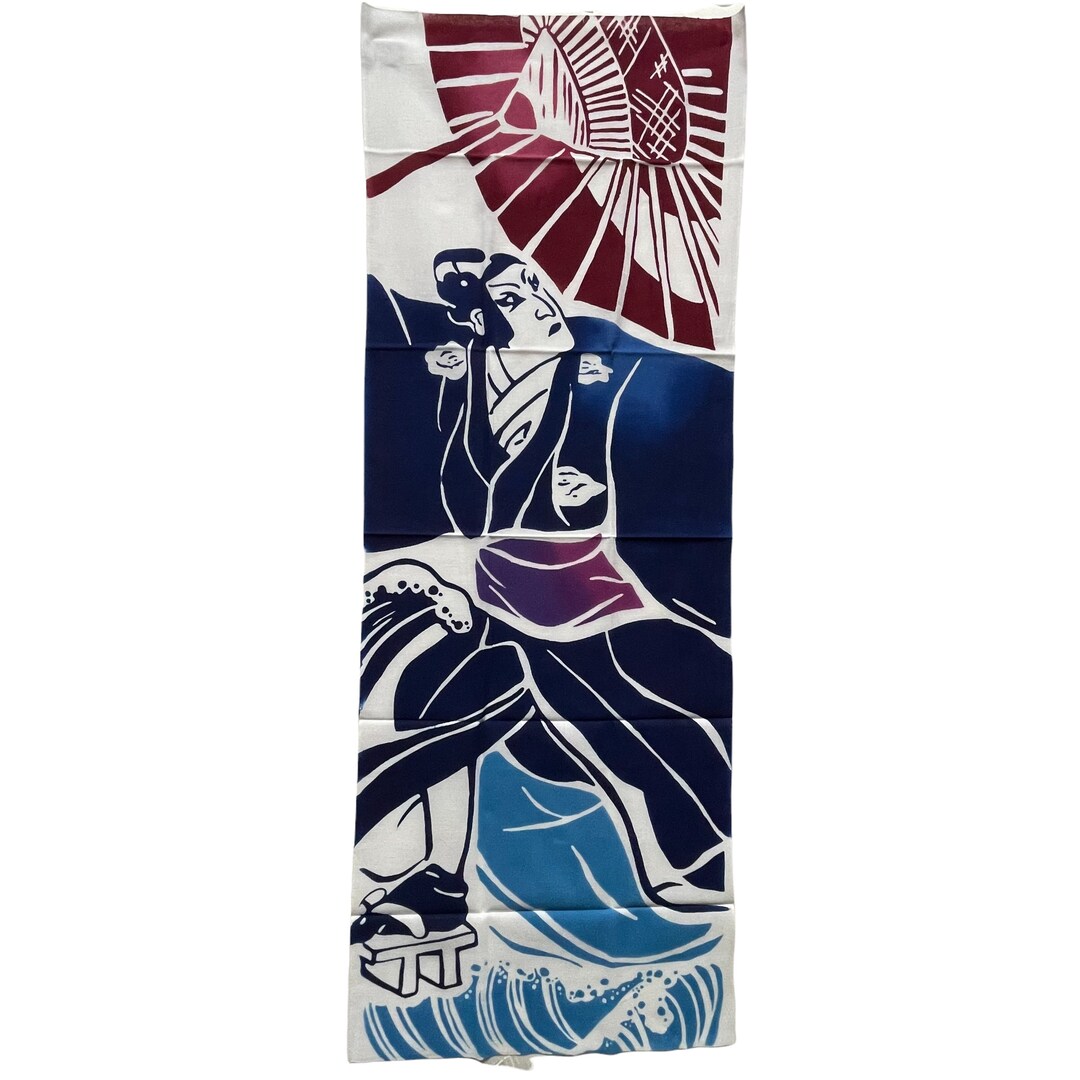 Tenugui, Edo Samurai Pattern, Wrapping Cloth, Japanese Fabric, Cotton ...