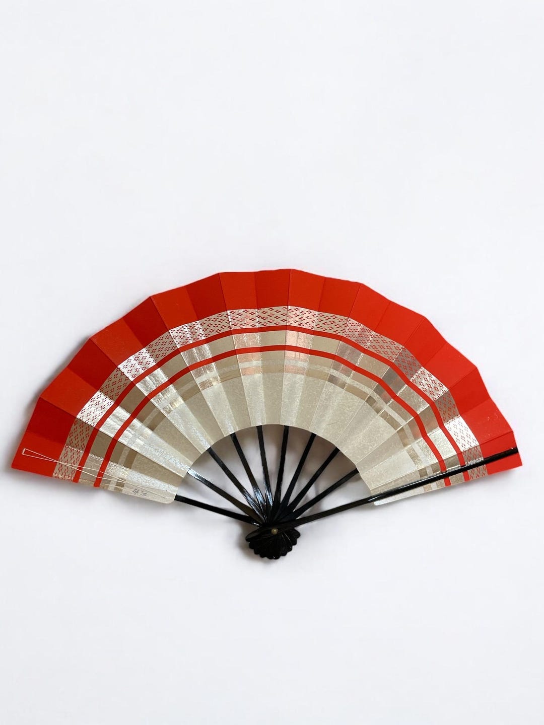 Vintage Folding Hand Fan, Sensu, Japanese Folding Hand Fan, Red and ...