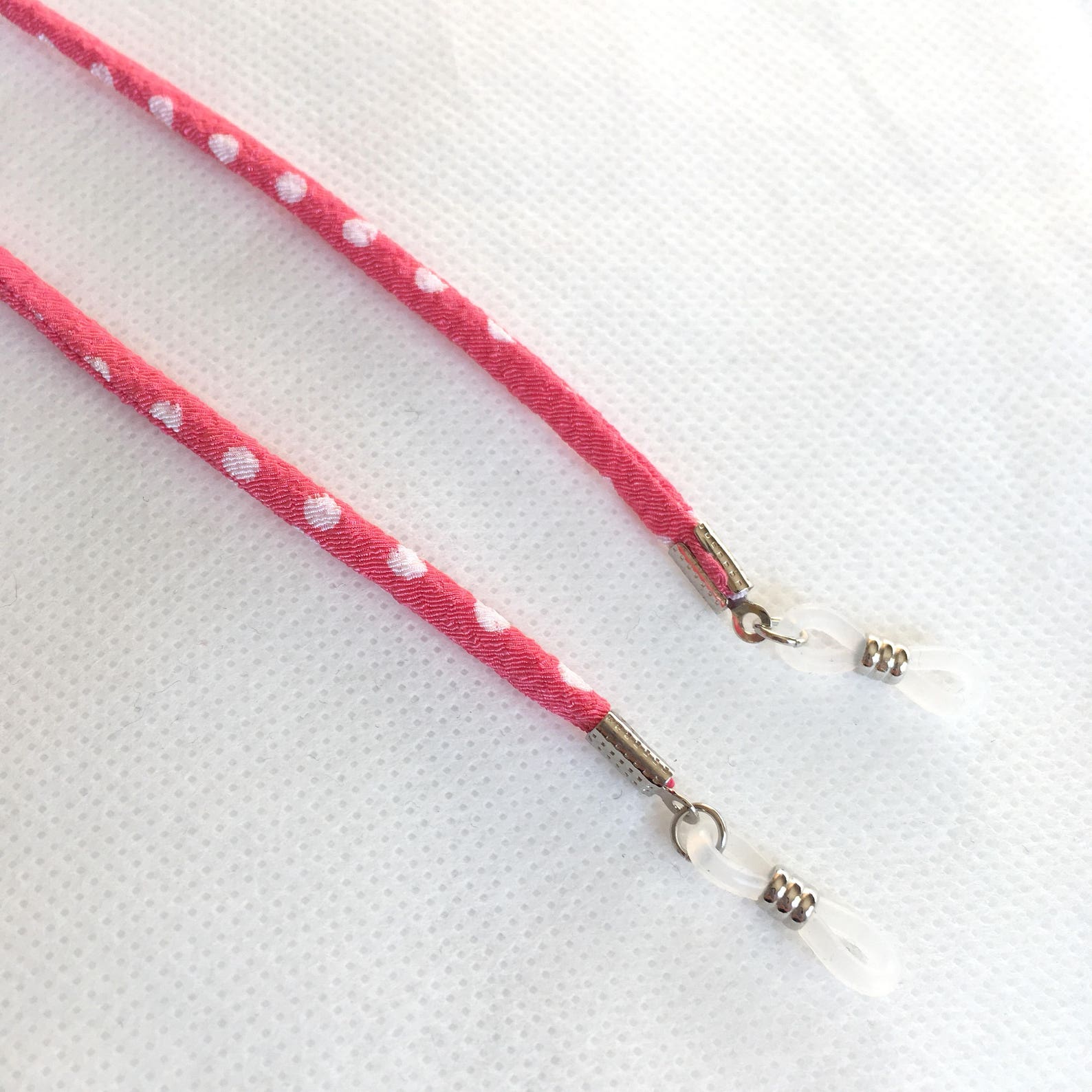 Pink Polka Dots Eyeglass Chain Japanese Chirimen Eyeglass | Etsy