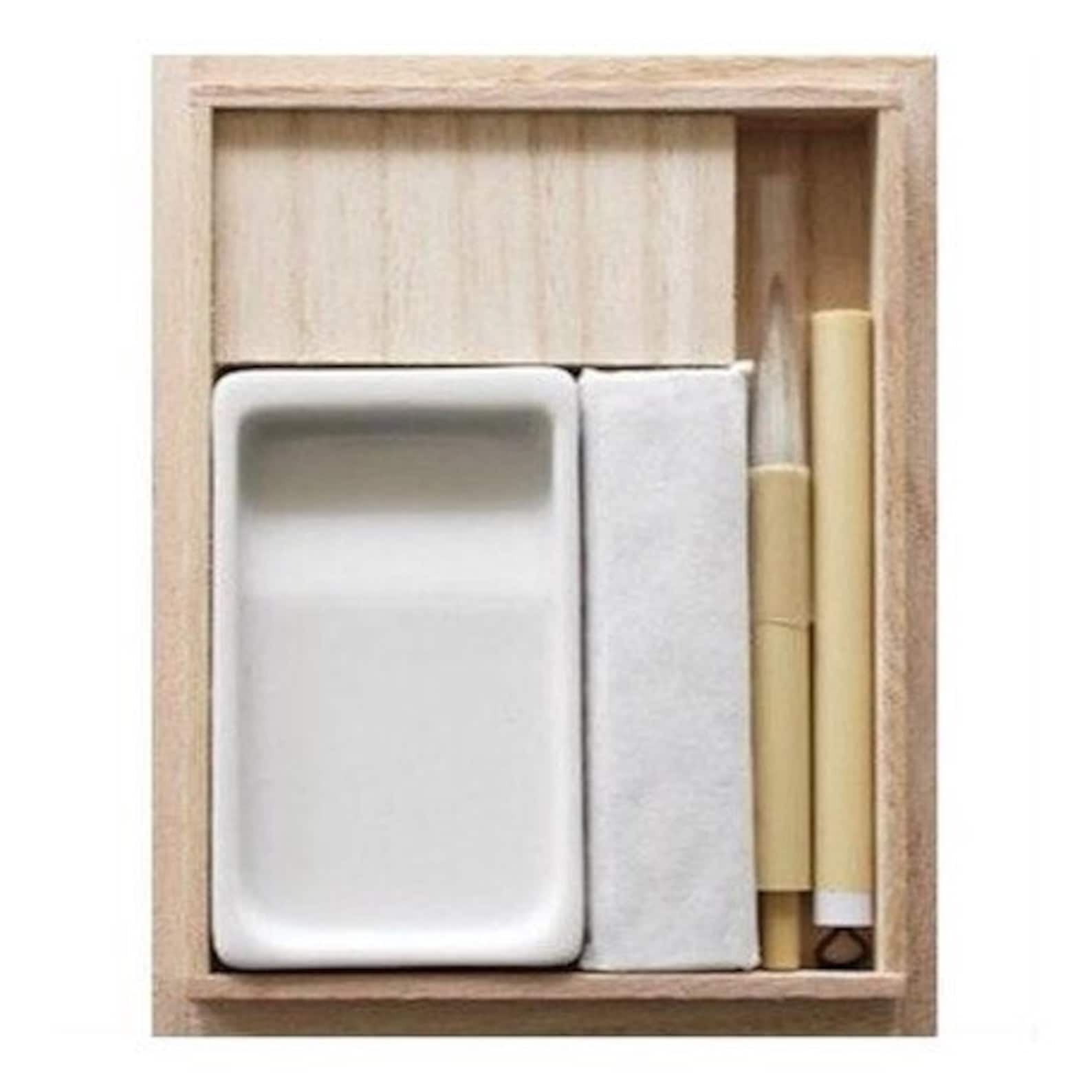 Shodo Tool Set Brush Pen Ink Stone Ink Stick Japanese | Etsy