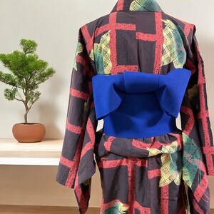 Set of Red and Brown Yukata and Obi Belt, Vintage Yukata and Obi ...