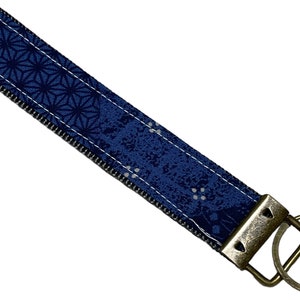 Wristlet Key Fob Japanese Key Fob Navy Blue Kasuri Pattern - Etsy