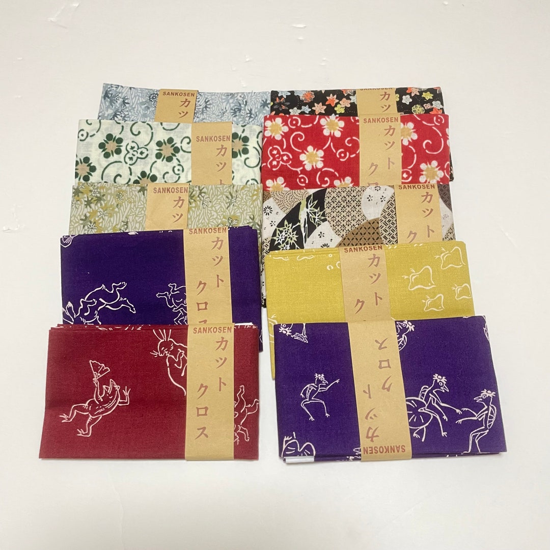 Set of 10 Japanese Traditional Pattern Fsbric, 50cm X 54cm, Japanese ...