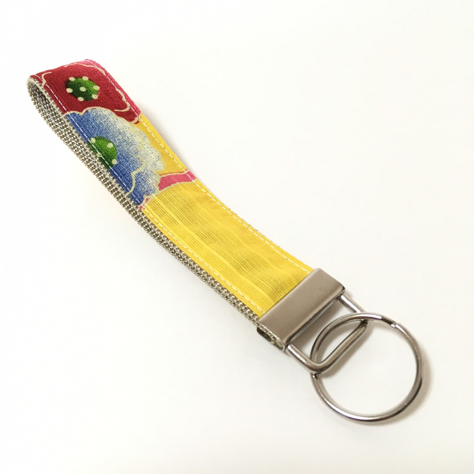 Japanese Wristlet Key Fob Fabric Keychain Yellow Japanese - Etsy
