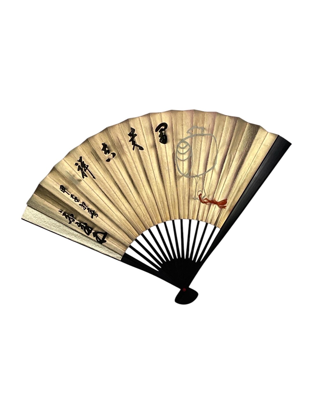 Vintage Folding Hand Fan, Sensu, Japanese Folding Hand Fan, Gold Hand ...