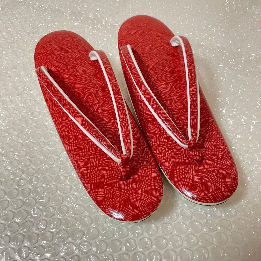 Japanese Sandals for Kimono Style, Zori, for Women, Red Zori, Samekomon ...