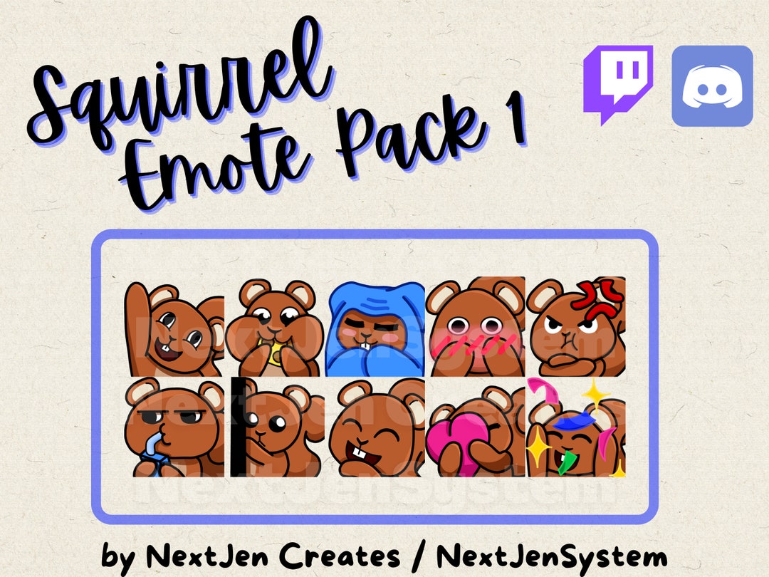 Squirrel Emote Pack 1 for Twitch and Discord - Etsy