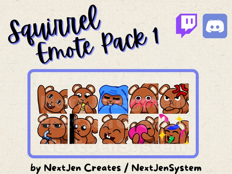 Squirrel Emote Pack 1 for Twitch and Discord - Etsy