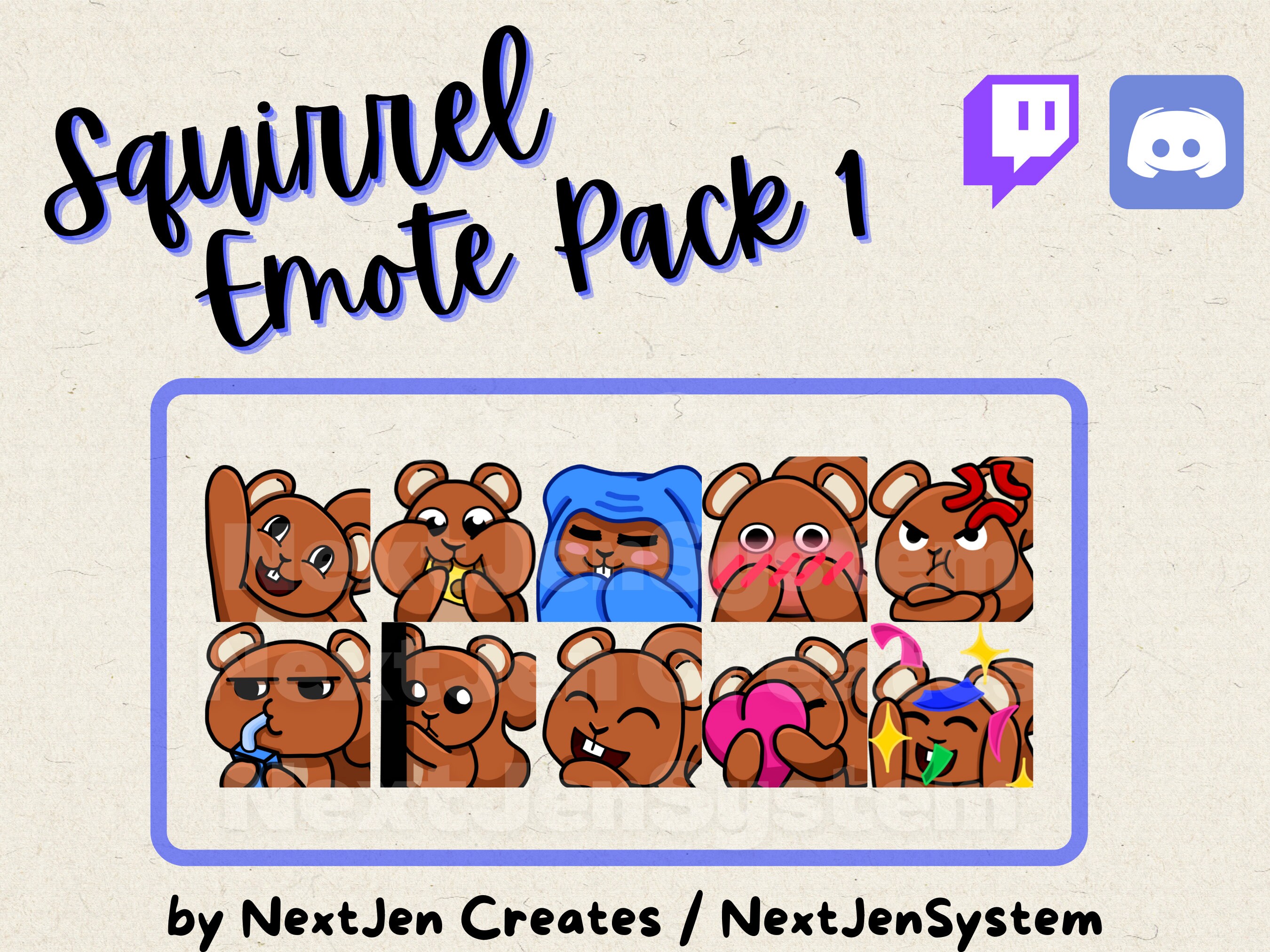 Squirrel Emote Pack 1 for Twitch and Discord - Etsy Canada