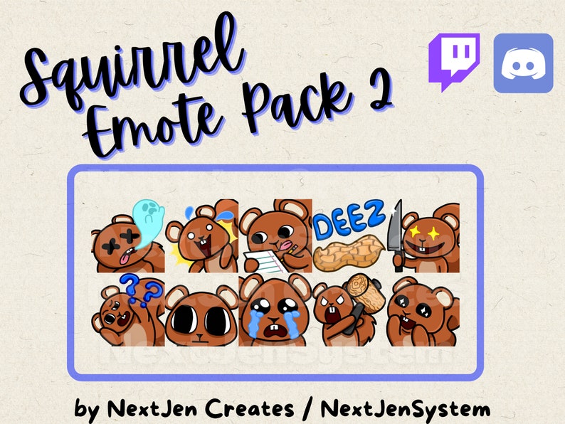 Squirrel Emote Pack 2 for Twitch and Discord - Etsy