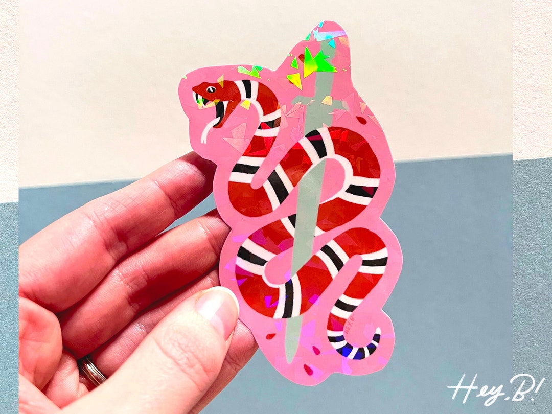 Holographic Snake With Sword Sticker, Sparkly DND Vinyl Decal for Women ...