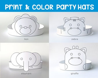 Safari Birthday Party Paper Crown/hat Printable Mask Baby | Etsy