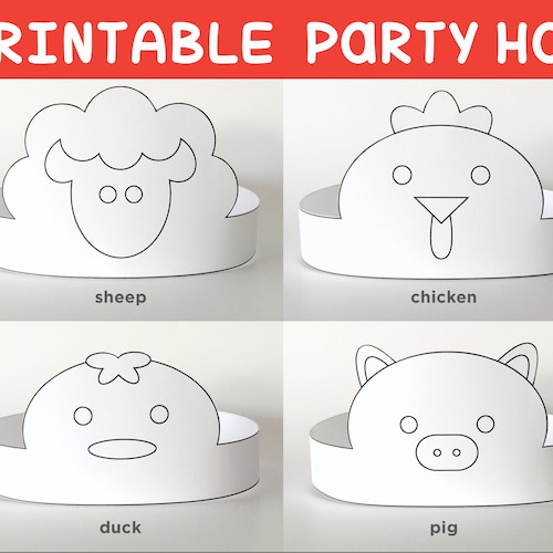 Chicken Hat Farm Animal Birthday Party - Etsy
