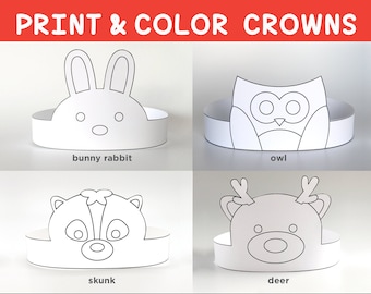 Print and Color Birthday Party Craft for Kids/toddlers Paper | Etsy