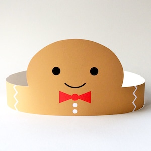 Gingerbread Man Paper Crown/hat/headband Printable, Holiday/christmas ...