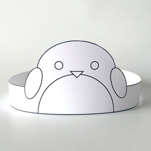 Penguin Coloring Crown, Birthday Party Hat, Headband, Paper Supplies ...