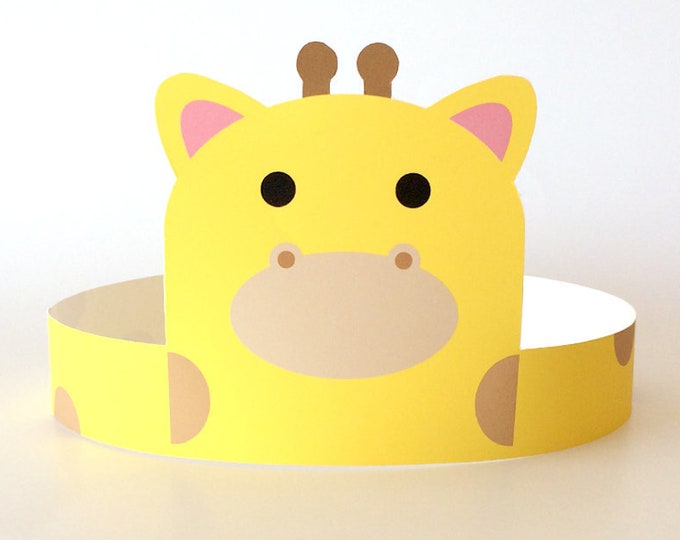 Giraffe Paper Crown COLOR YOUR OWN - Printable - Etsy