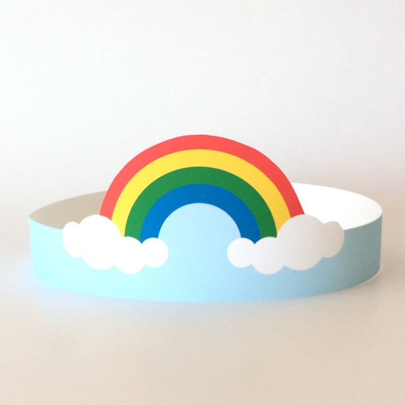 Rainbow Party Hat - Etsy