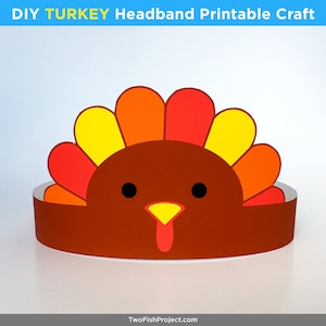 Thanksgiving Turkey Paper Crown, Kids Harvest Costume, Kindergarten ...