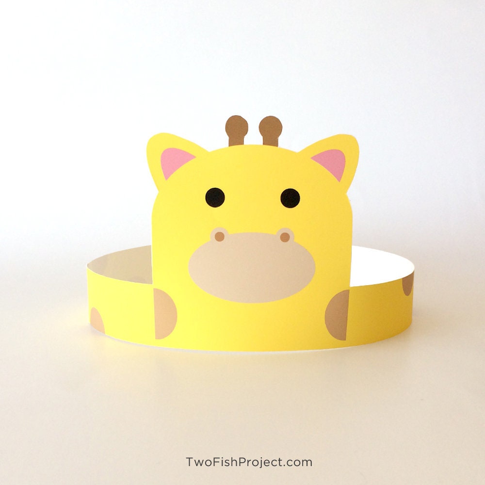 Giraffe Jungle Safari Party Hat/favor, Paper Craft for Kids, Toddler ...