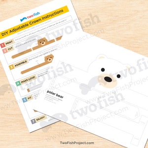 Polar Bear Crown Printable, Costume/mask Kid/toddler, Polar Bear Baby ...