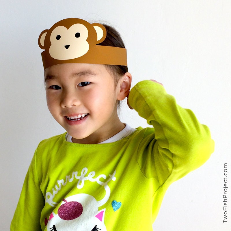 Print and Color Jungle Animals Birthday Party Paper Crown/hat - Etsy