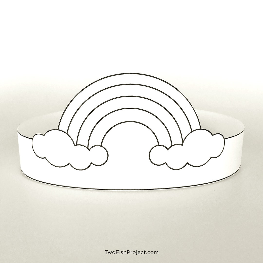 Rainbow Color Me Birthday Party Favor, Paper Crown Printable, Rainbow ...