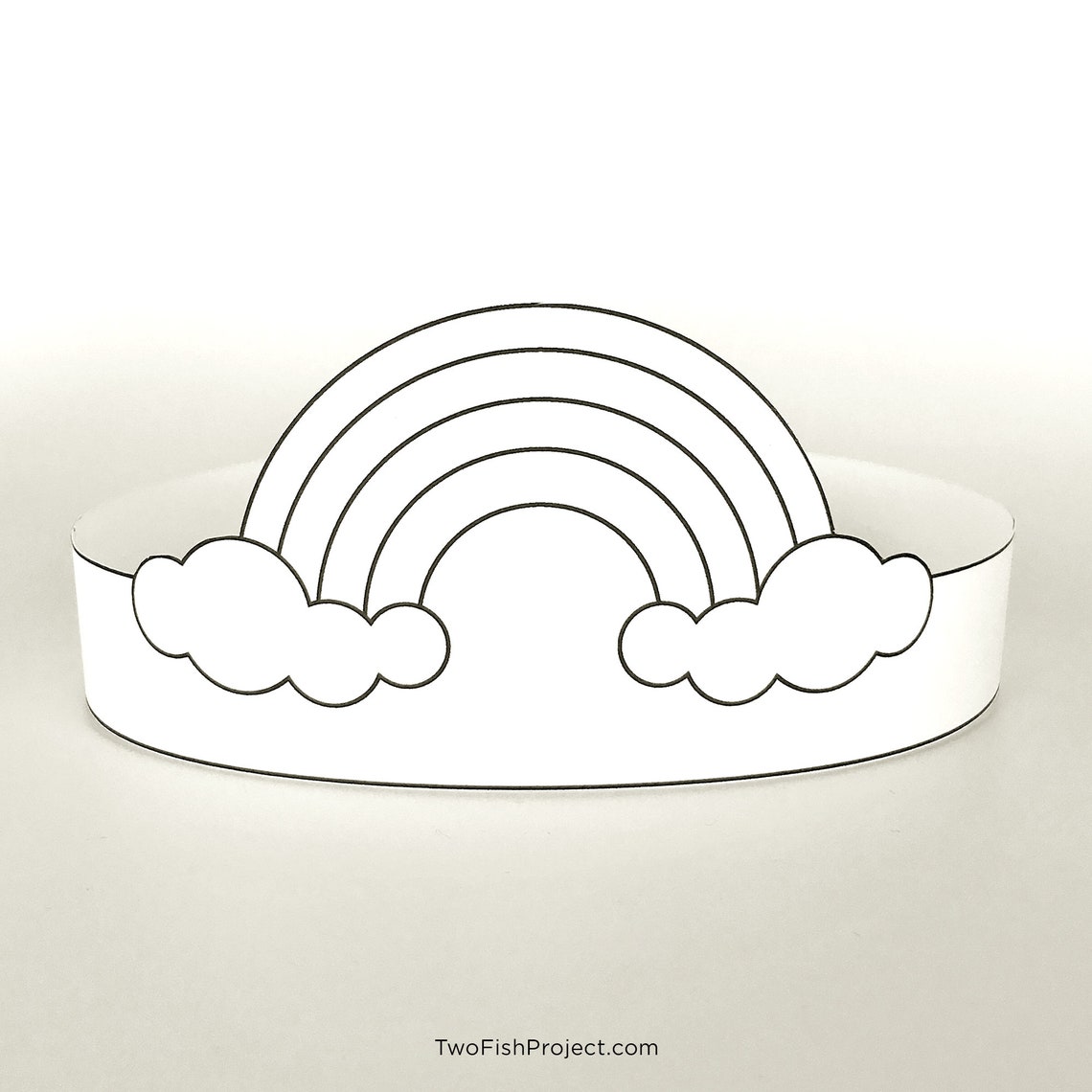 Rainbow Color Me Birthday Party Favor Paper Crown Printable | Etsy