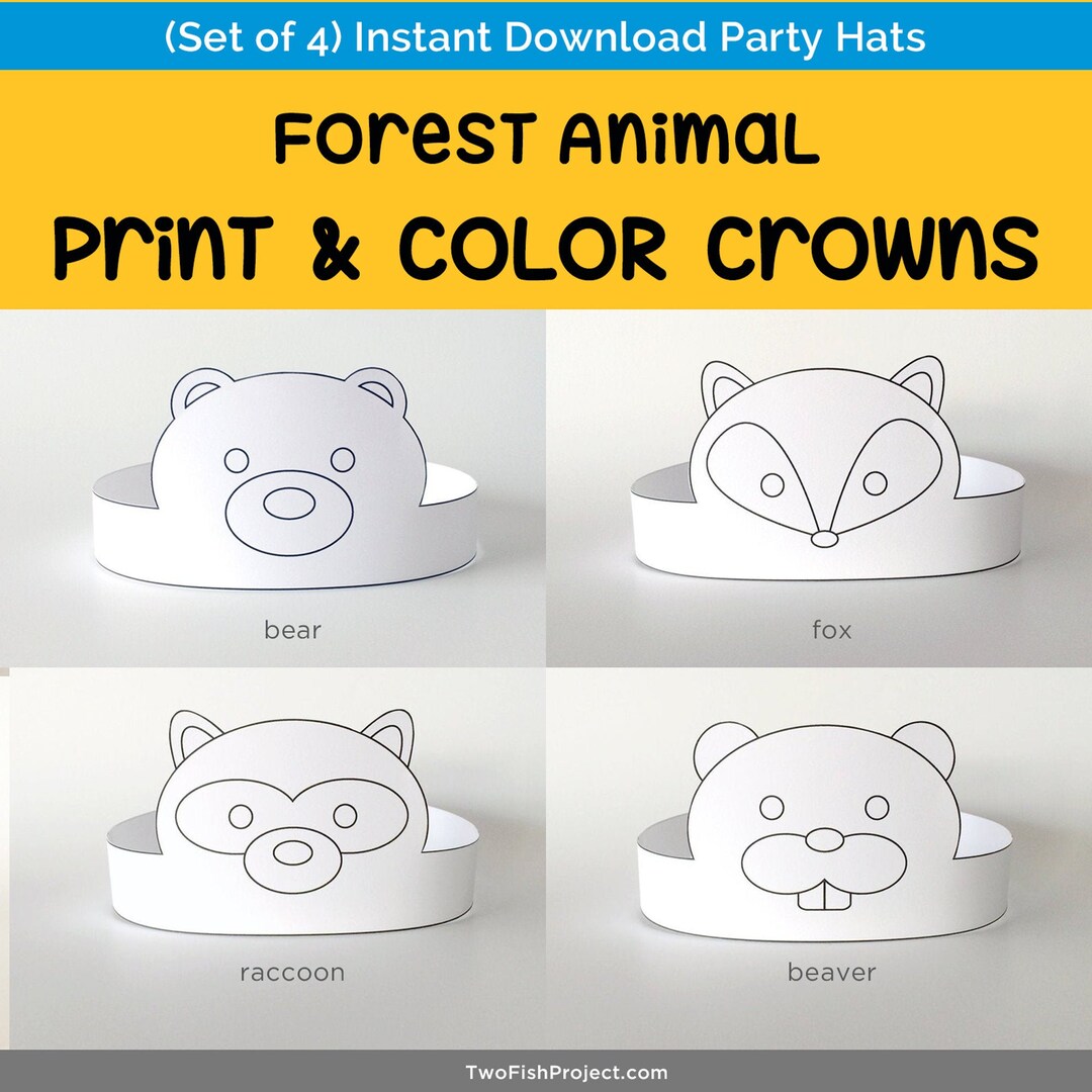 Print and Color Birthday Party Craft for Kids/toddlers, Paper Hat ...