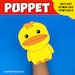 Duckling Printable Paper Puppet, Preschool / Kindergarten Bird Hand ...