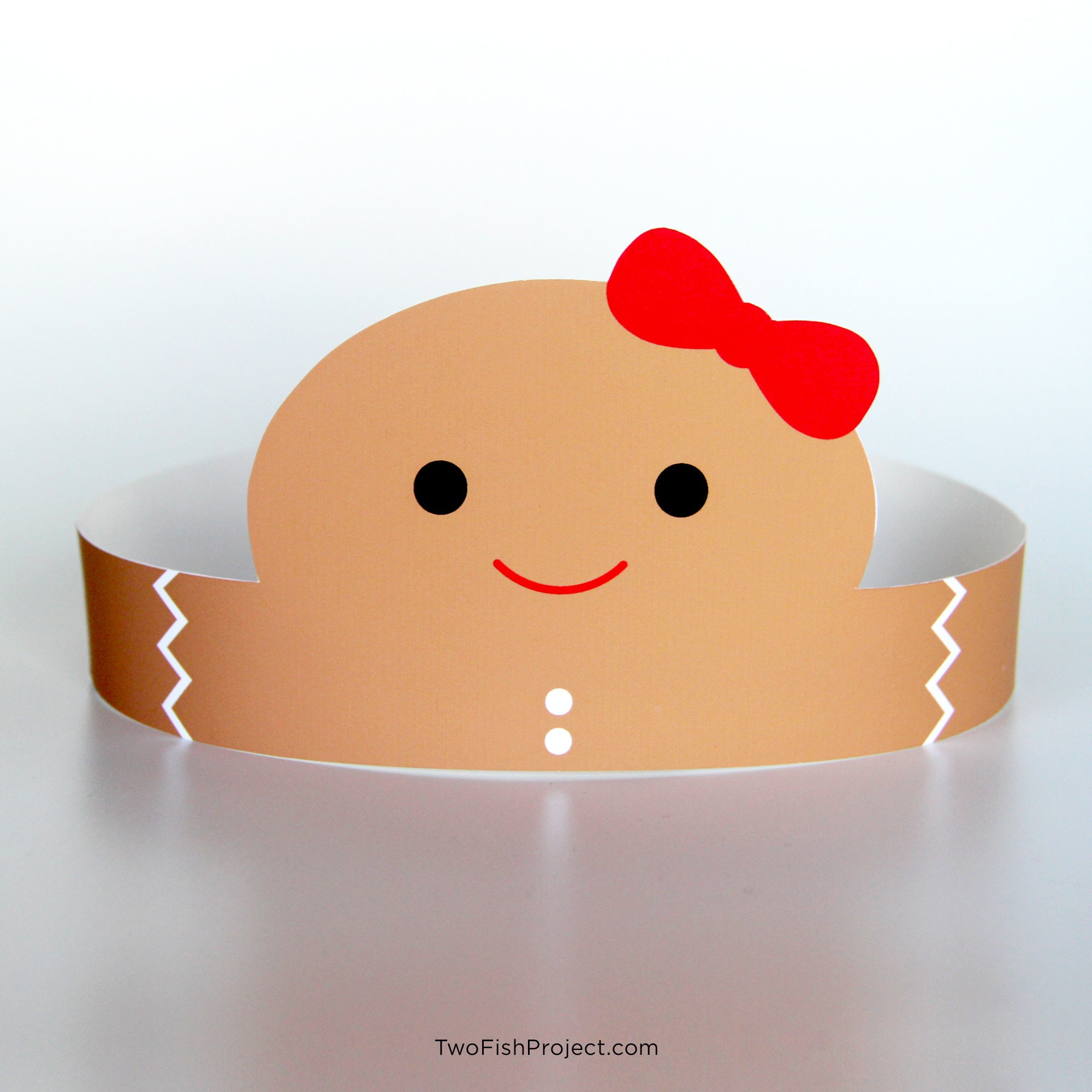 Gingerbread Girl Paper Crown/hat/headband Printable, Holiday/christmas ...