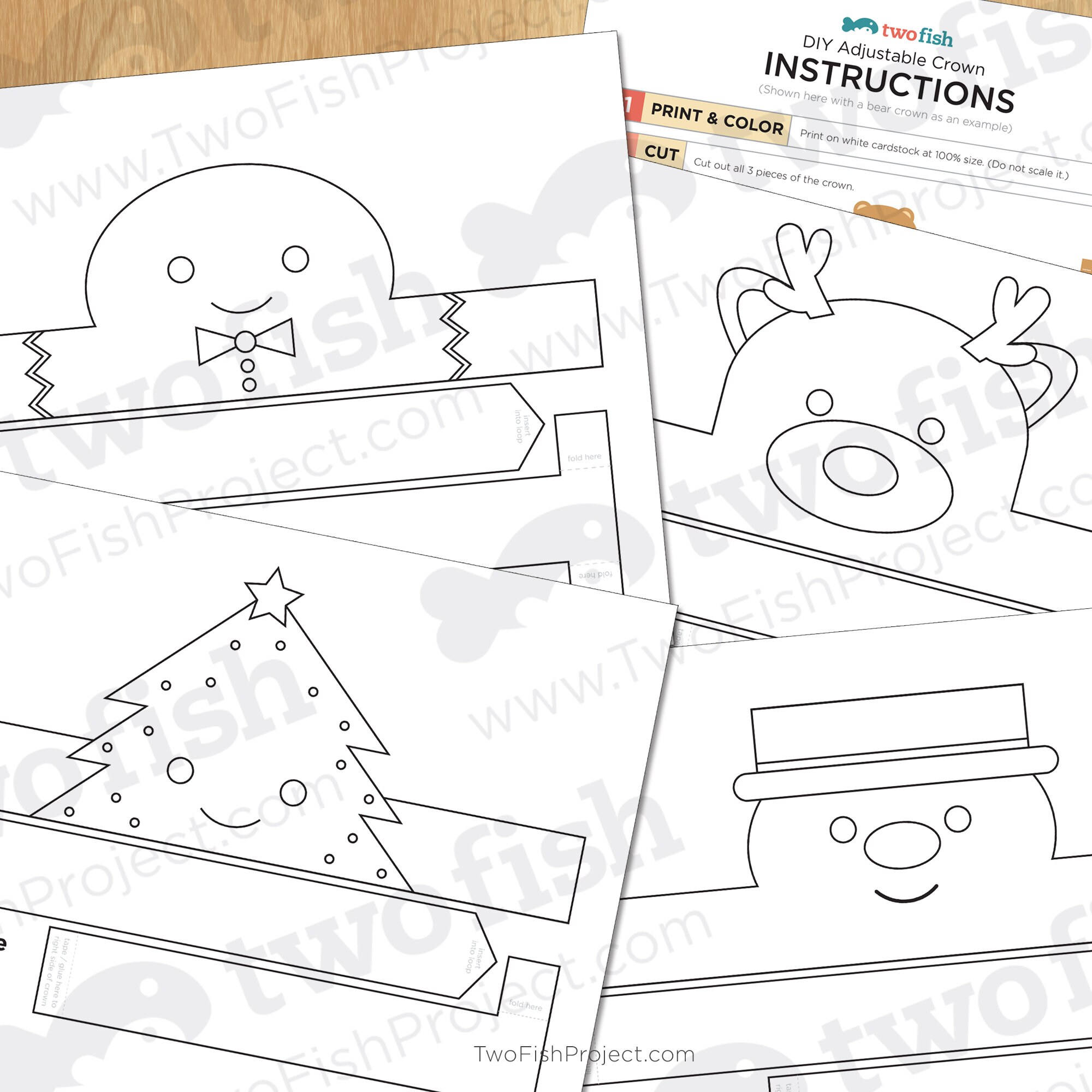 Christmas Party Hats for Kids/adults Color Me Christmas Paper - Etsy