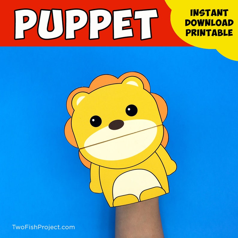 Lion Printable Paper Puppet Preschool / Kindergarten Hand - Etsy