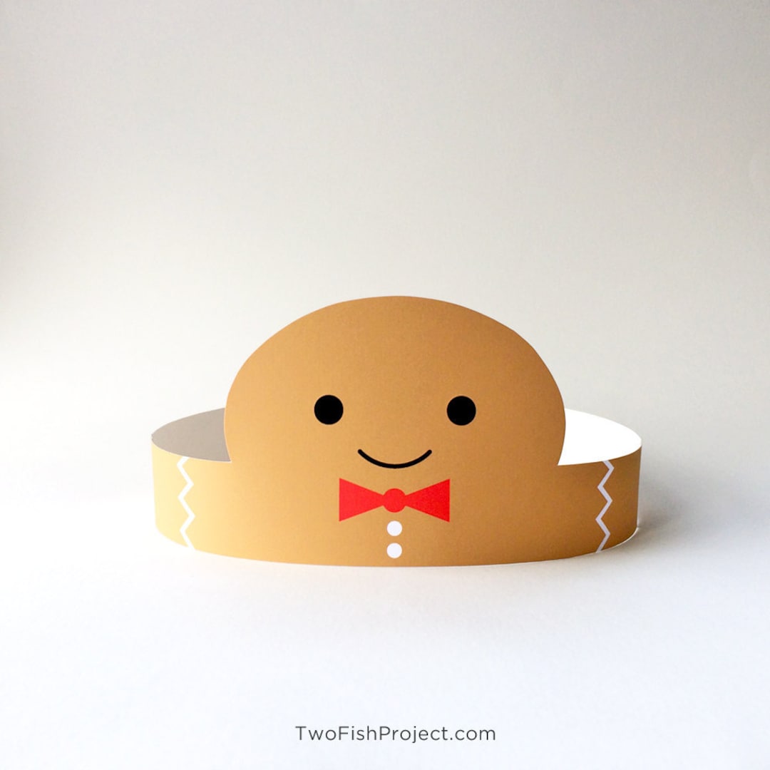 Gingerbread Man Paper Crown/hat/headband Printable, Holiday/christmas ...