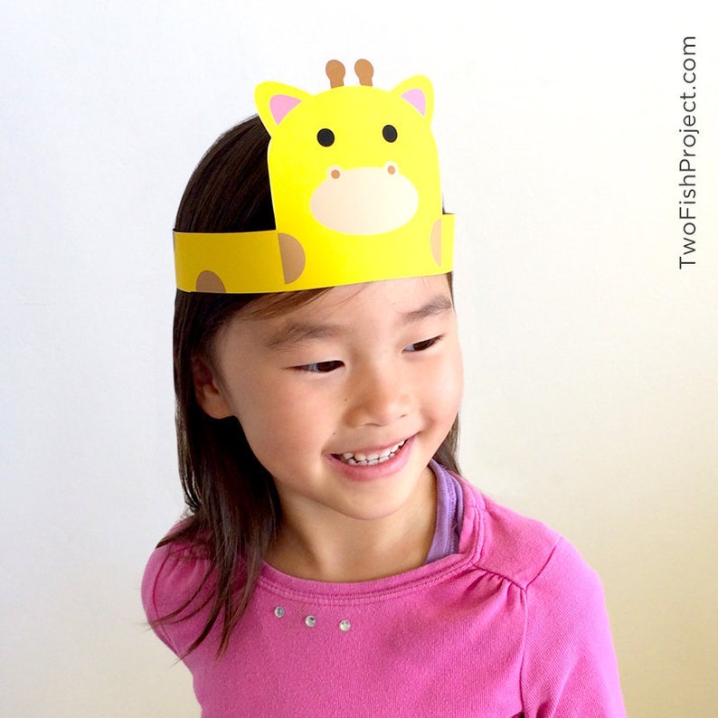 Giraffe Jungle Safari Party Hat/favor, Paper Craft for Kids, Toddler ...