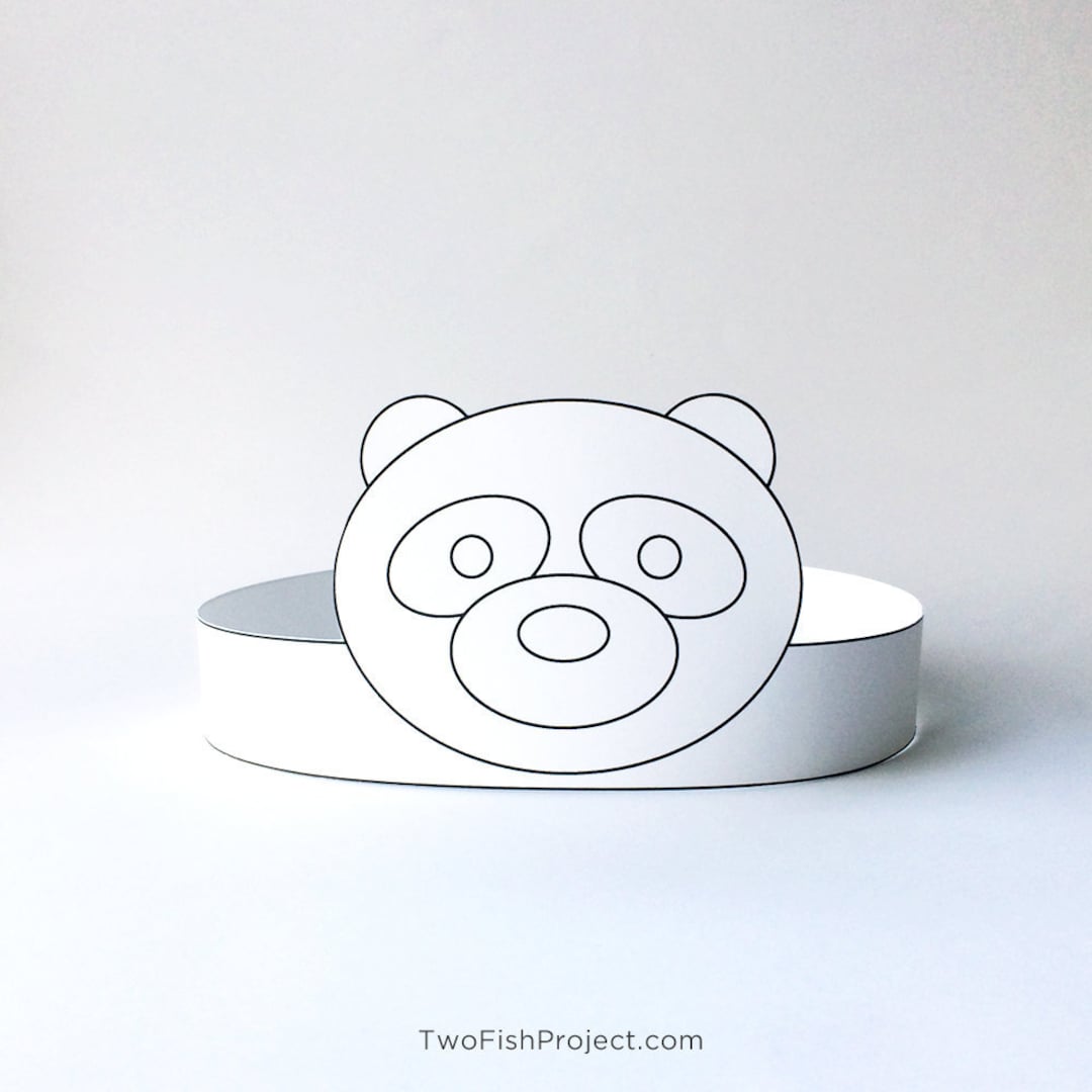 Panda Paper Crown, Color Me Craft, Birthday Party Favors/supplies ...