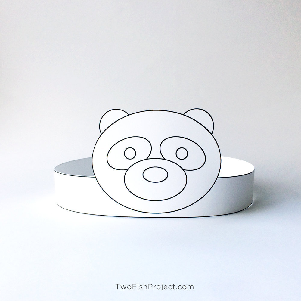 Panda Paper Crown Color Me Craft Birthday Party - Etsy
