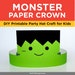 Cute Halloween Monster Paper Crown, DIY Kids Halloween Costume ...