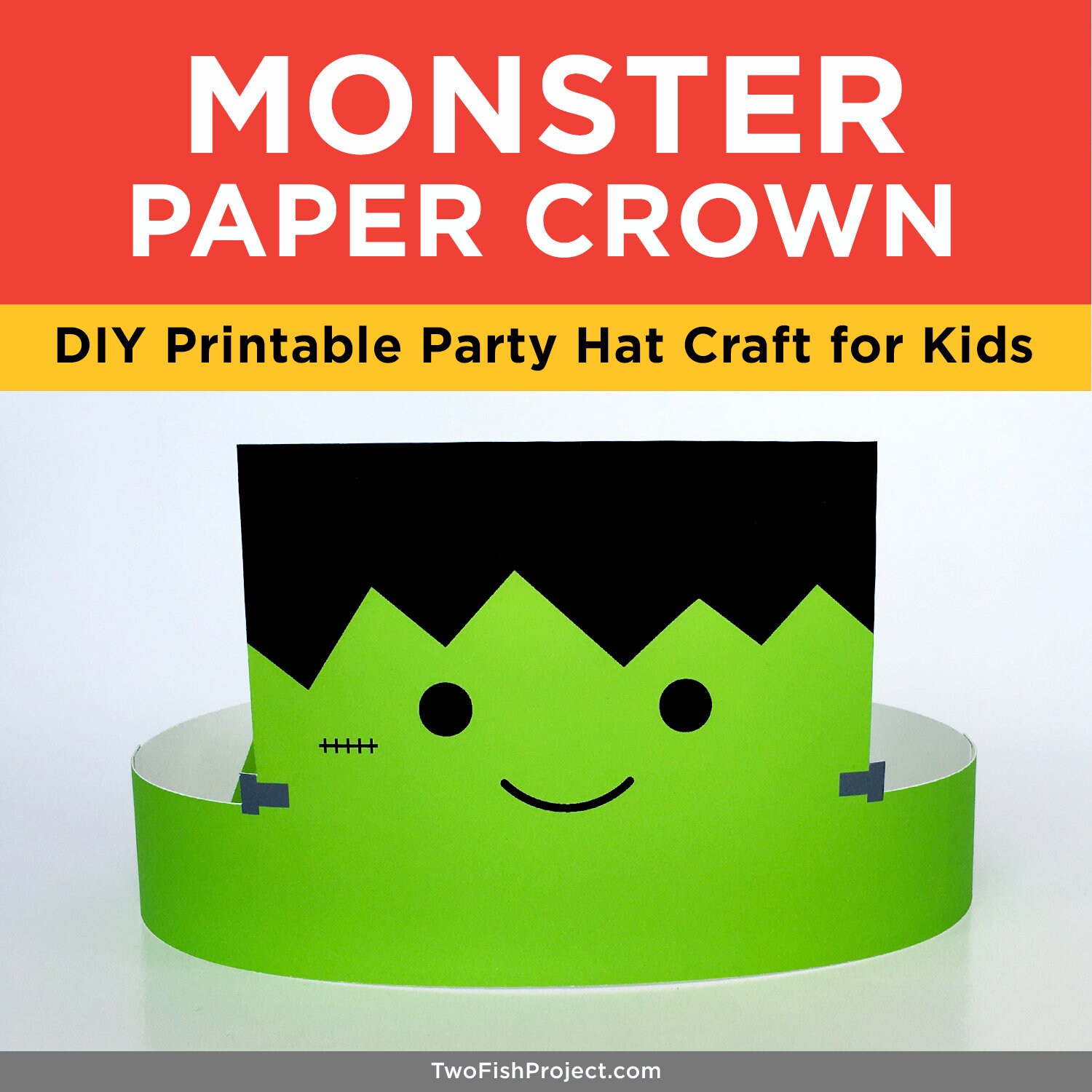 Cute Halloween Monster Paper Crown, DIY Kids Halloween Costume ...