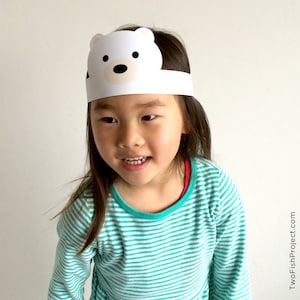 Polar Bear Crown Printable, Costume/mask Kid/toddler, Polar Bear Baby ...