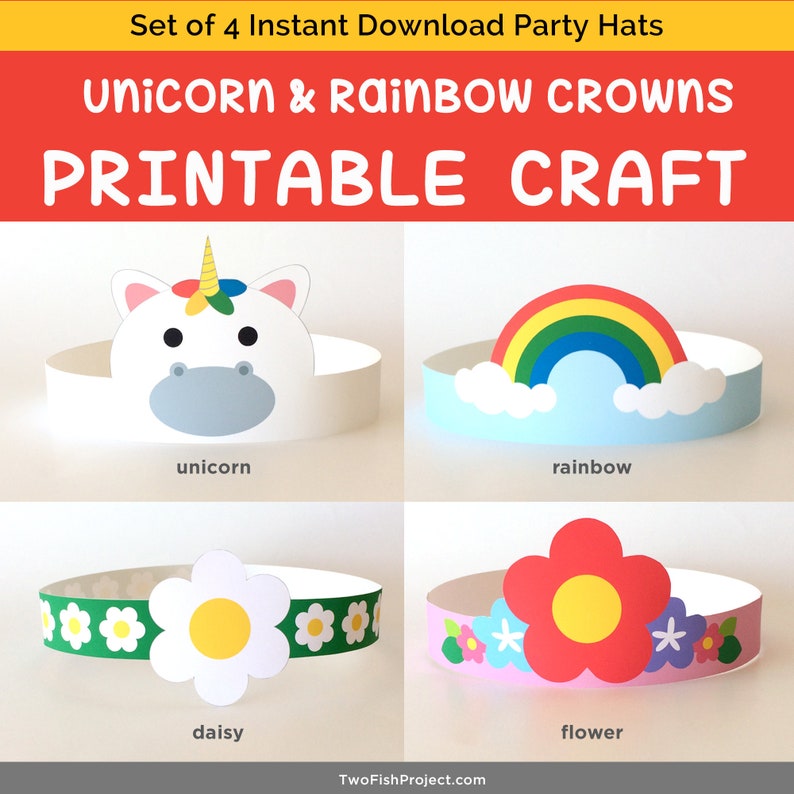 Rainbow Unicorn Birthday Party Hat/headband/crown/costume, Baby Shower ...