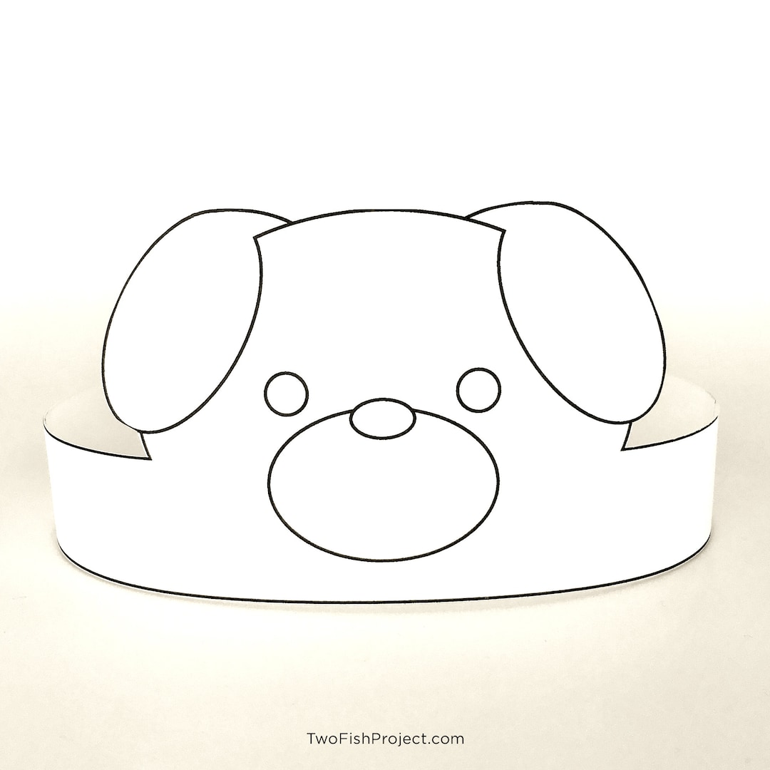 Puppy Dog Coloring Birthday Hat/crown Party Supplies, Dog Mask, Kids ...