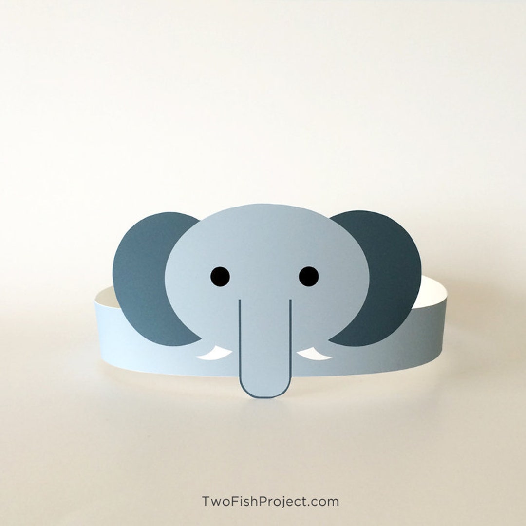 Elephant Safari Party Favor/hat, Preschool/toddler Craft, Safari Baby ...