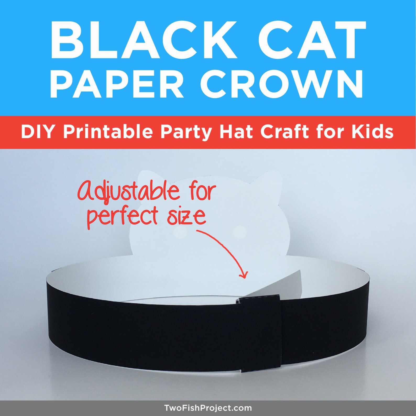 Black Cat Halloween Paper Crown, DIY Kids Halloween Costume ...