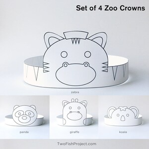 Zoo Color It Birthday Party Decorations, Zoo Baby Shower Paper Crown ...