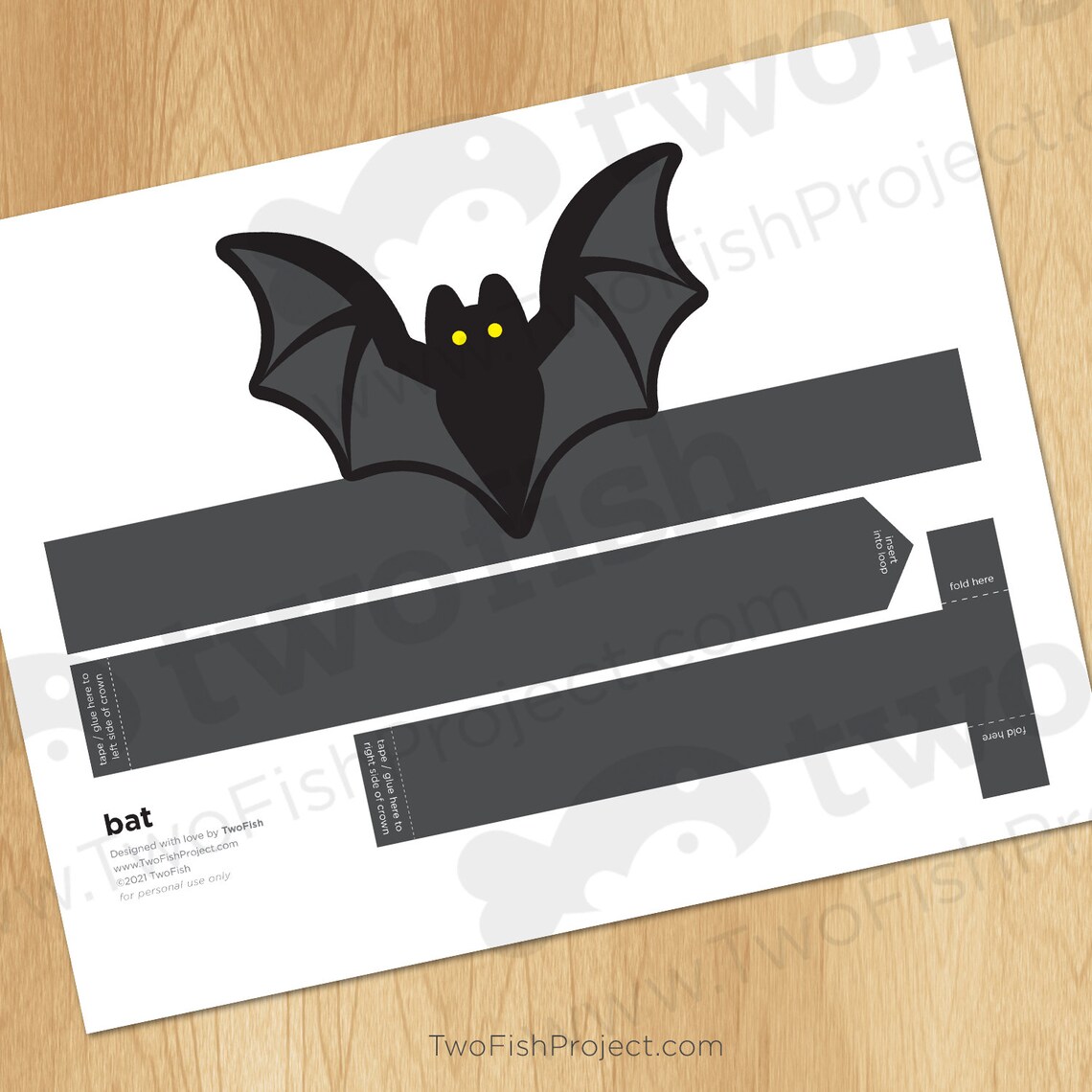 Halloween Black Bat Paper Crown DIY Kids Halloween Costume | Etsy