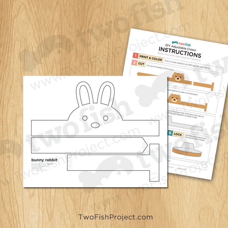 Rabbit Coloring Craft for Kids, Rabbit Ears Headband, Imagination Play ...