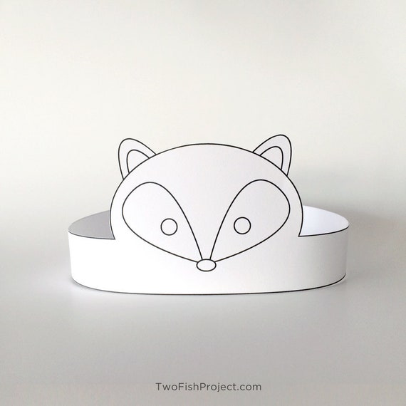 Fox Coloring Crown Party Craft Fox Mask/Costume Toddler Kids | Etsy