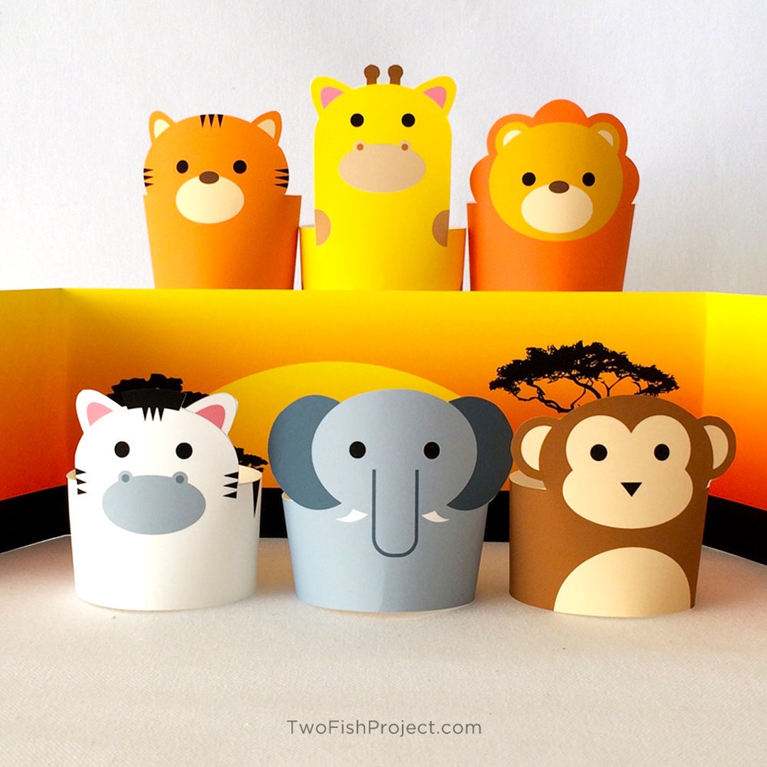 Safari Jungle Paper Animals Diorama Kit, Paper Crafts for Kids, DIY ...